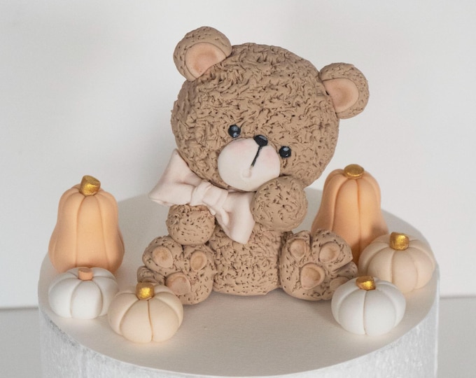 Cute Bear Cake Topper Made of Light-weight Air Dry Clay. Perfect for ...