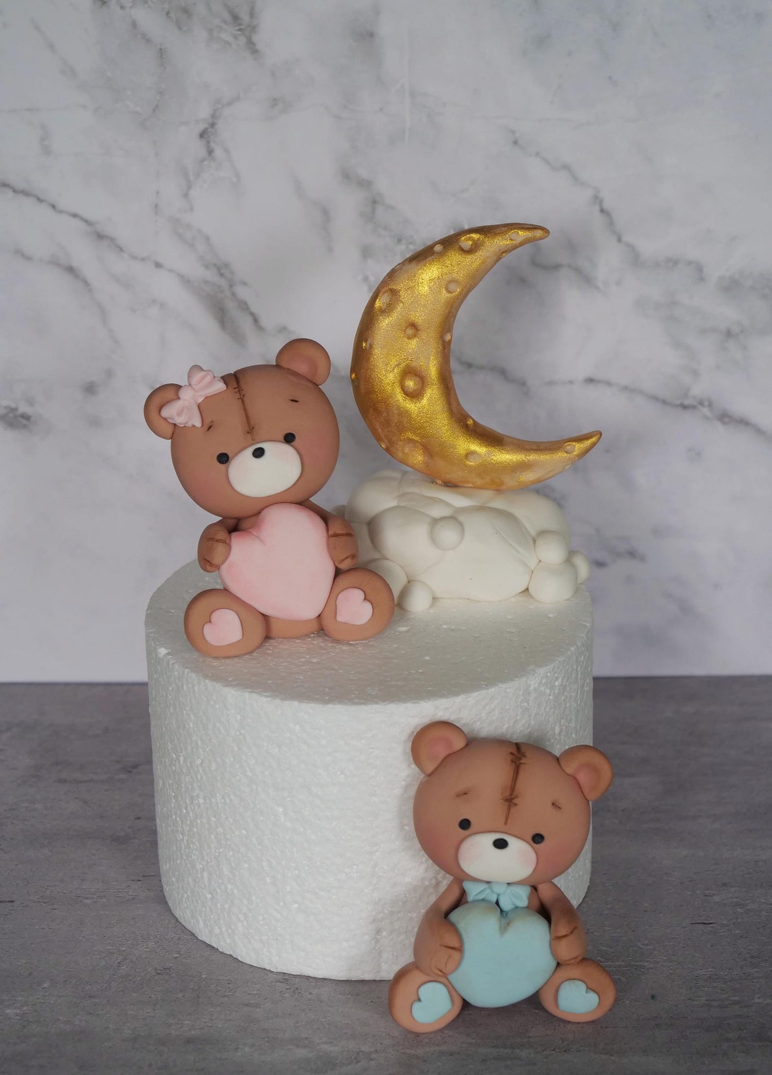 Bear Cake Topper, Made of Fondant, Girl or Boy Baby Shower, Birthday ...