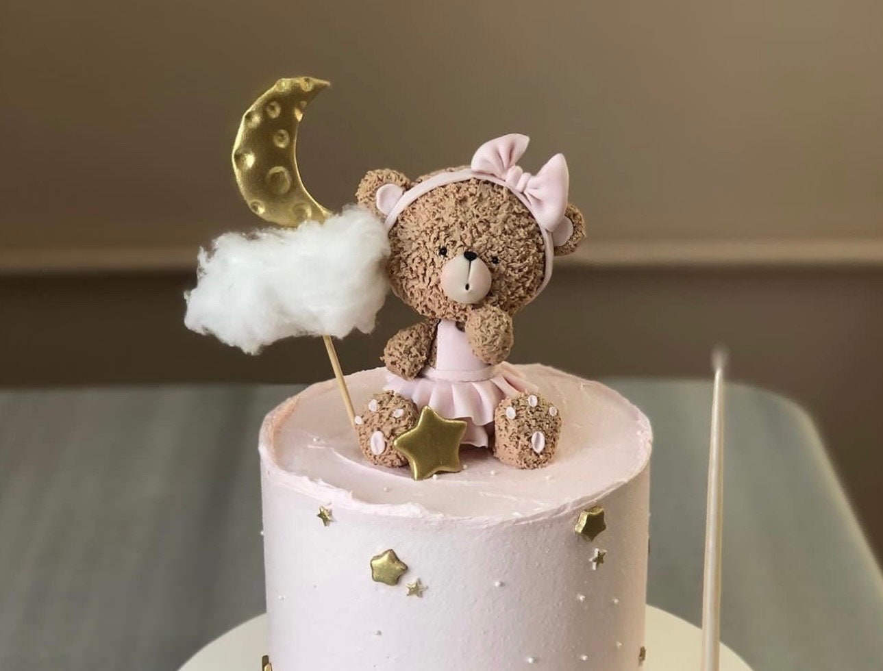 Bear Cake Topper, Made of Fondant Cake Topper, Teddy Bear Cake Decor ...