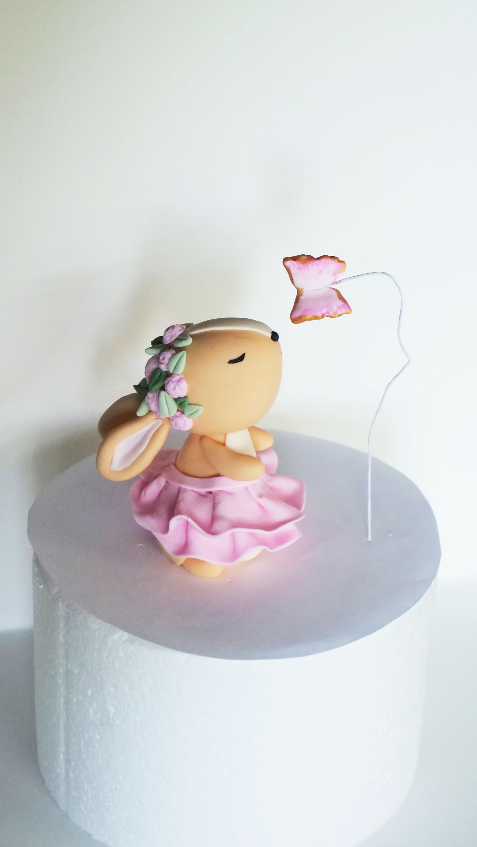 Fondant Bunny With Tutu Cake Topper, Cake Topper Girl Party Decoration ...