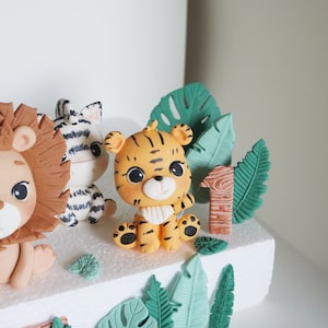 Safari Animal Cake Topper, Jungle Fondant Birthday Party Decorations ...
