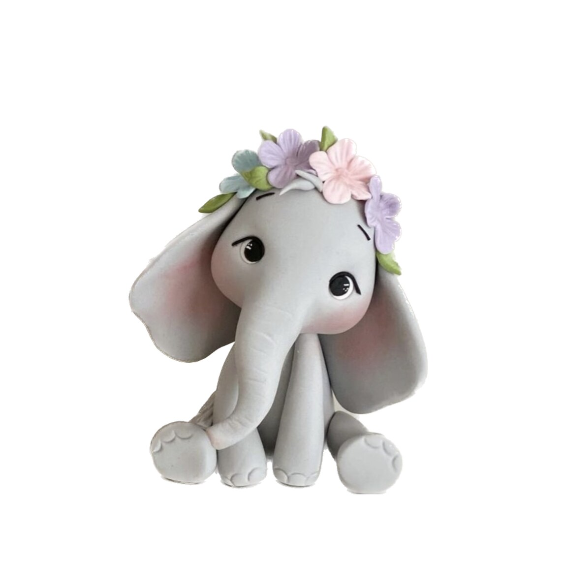 Elephant Cake Topper Fondant Girl Boy Jungle Figurines Baby - Etsy