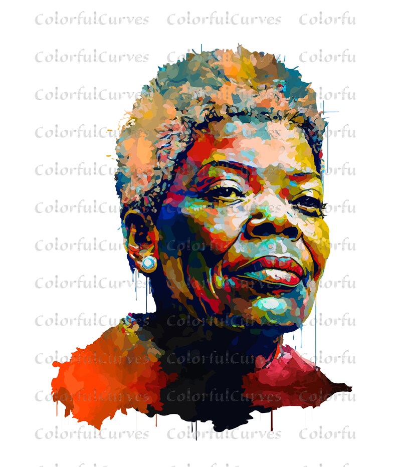 Maya Angelou Black History Colorful Art Juneteenth African - Etsy