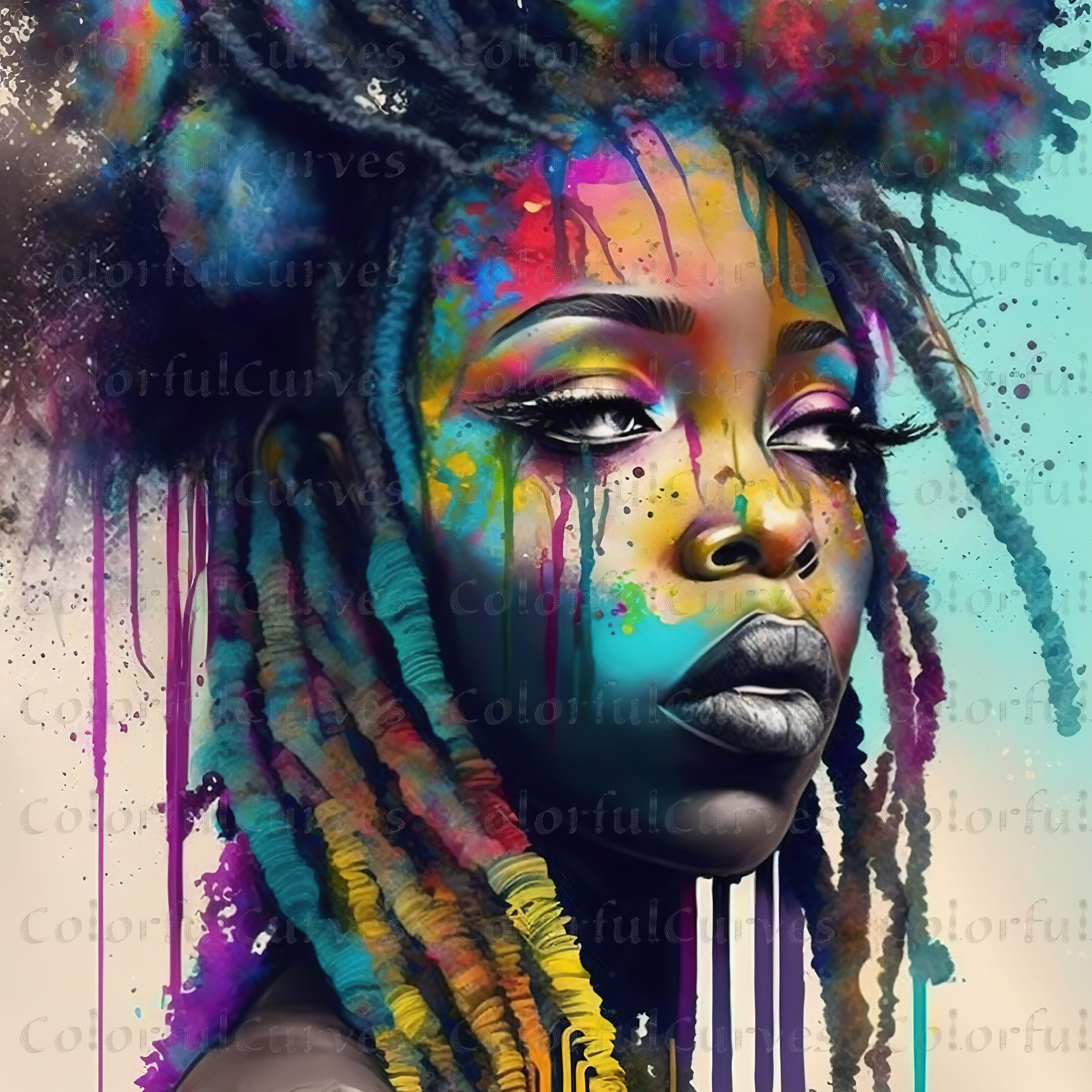 Get Hi-res Instant Download of Black Woman With Colorful Rasta Dreads ...