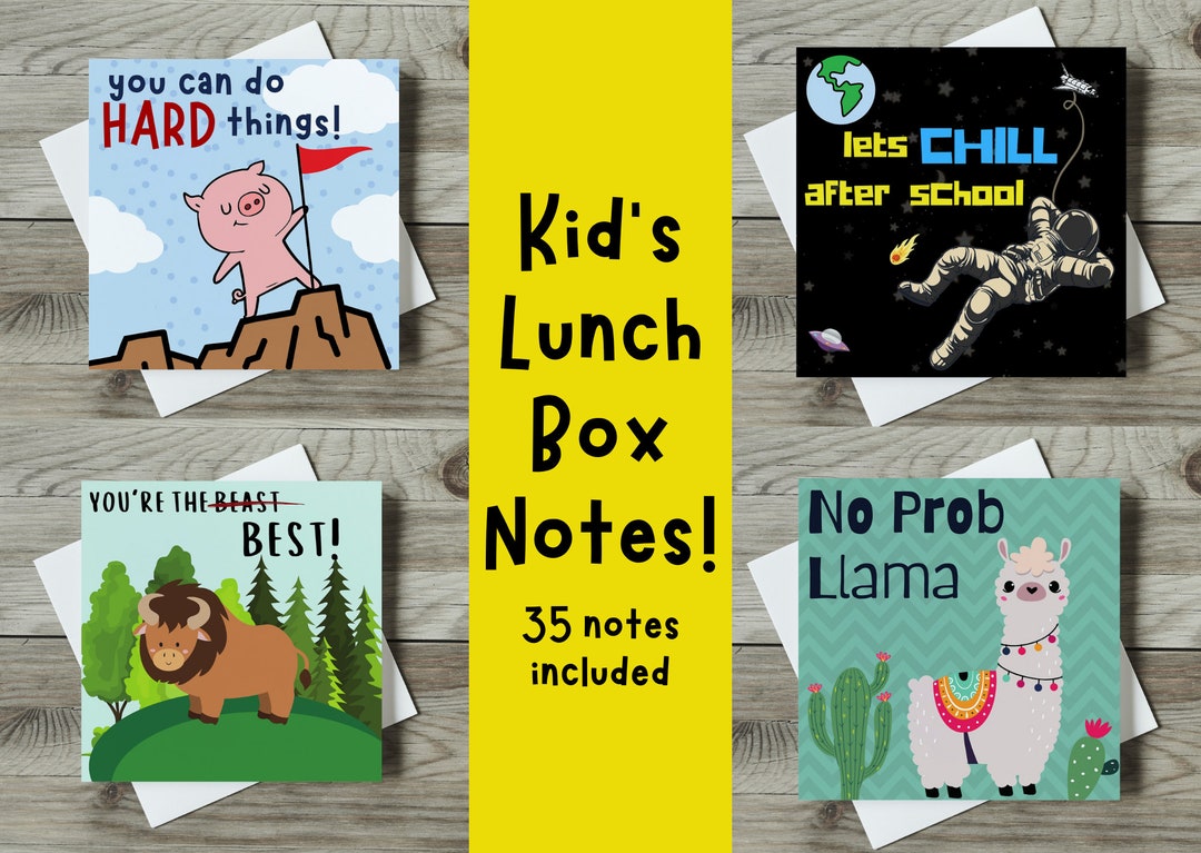 School Lunchbox Notes Lunchbox Cards Encouragement Cards Motivational ...