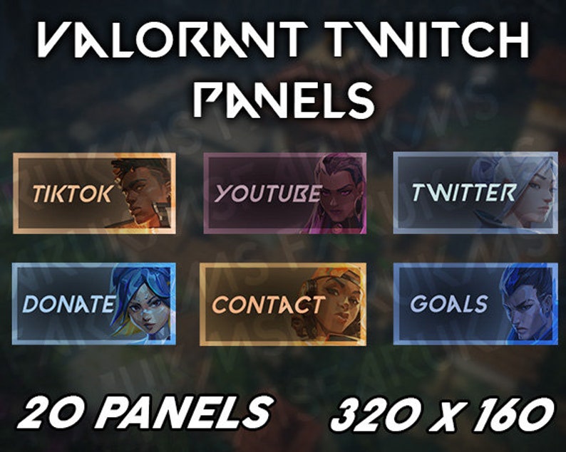 20 VALORANT TWITCH PANELS *all Agents Included* - Etsy