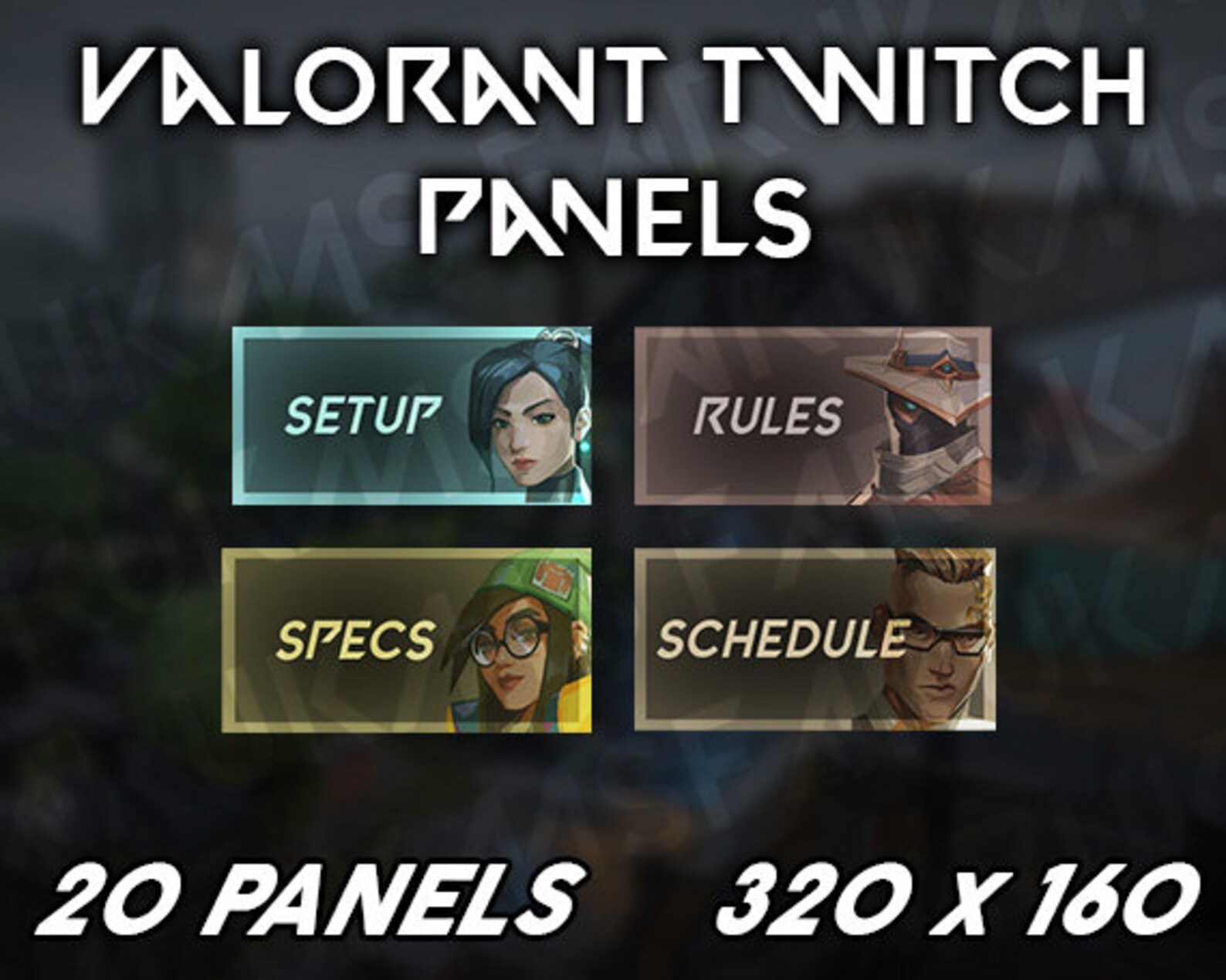 20 VALORANT TWITCH PANELS *all Agents Included* - Etsy
