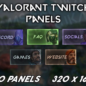 20 VALORANT TWITCH PANELS *all Agents Included* - Etsy
