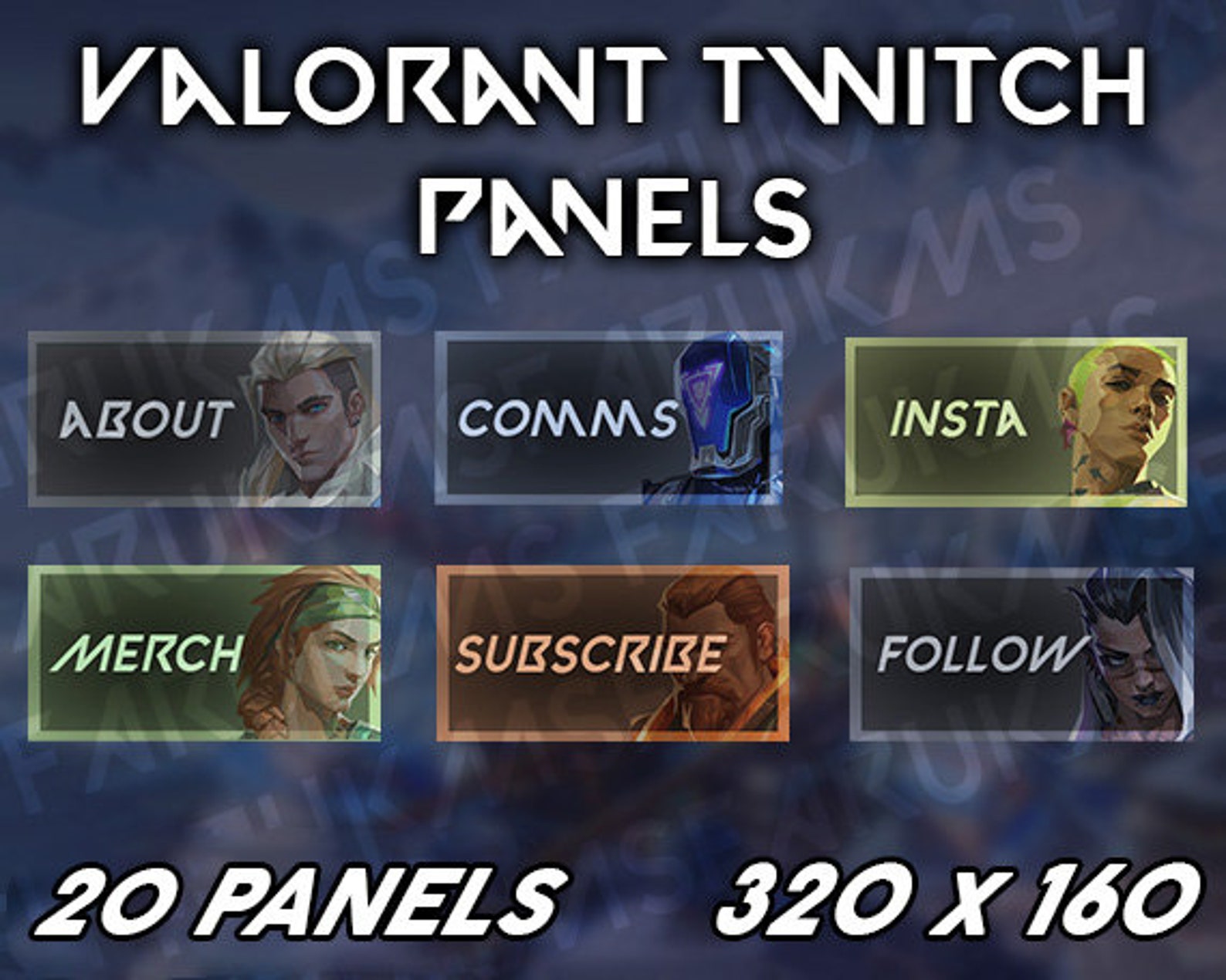 20 VALORANT TWITCH PANELS *all Agents Included* - Etsy