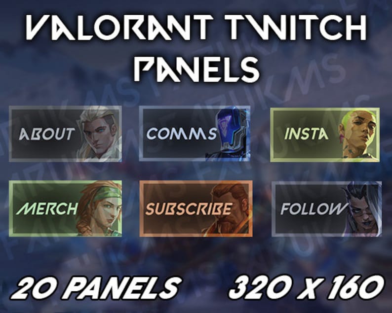 20 VALORANT TWITCH PANELS *all Agents Included* - Etsy