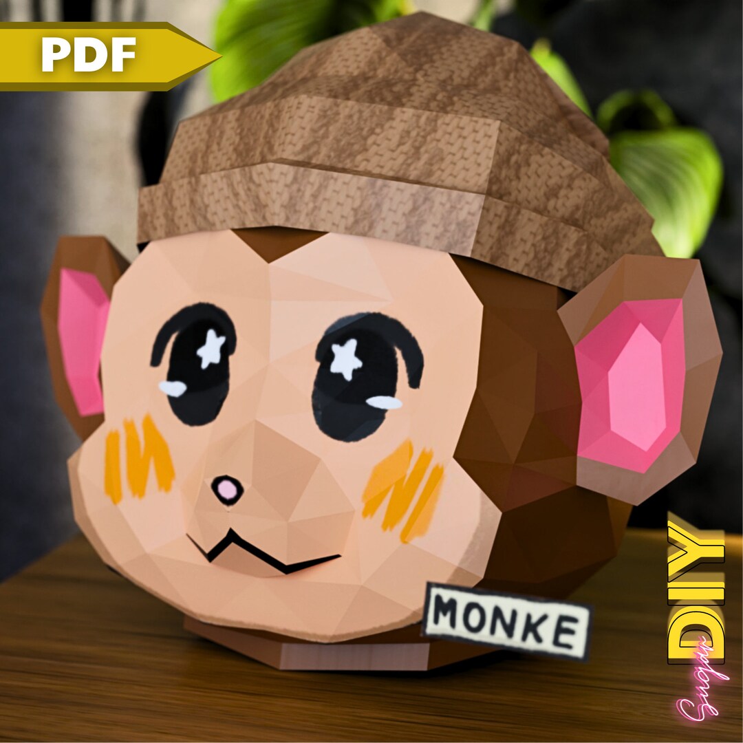 Monke Mask 3D, Paper Craft, 3D Paper, PDF Format, 3D Origami - Etsy