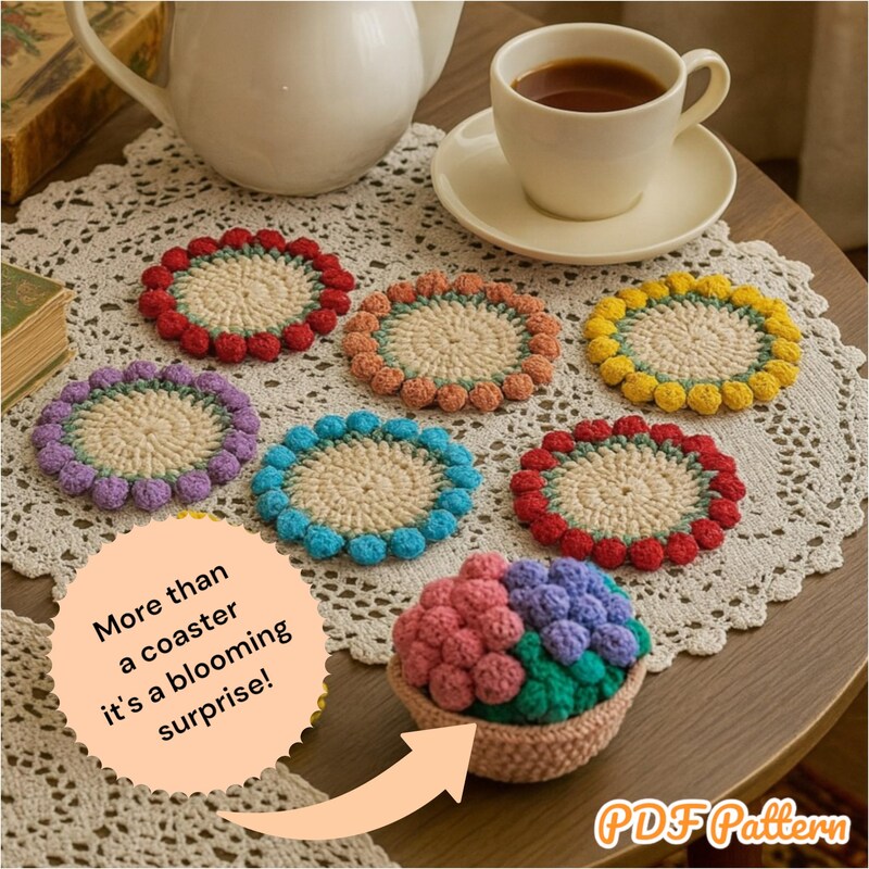 Crochet Flower Coaster - Etsy