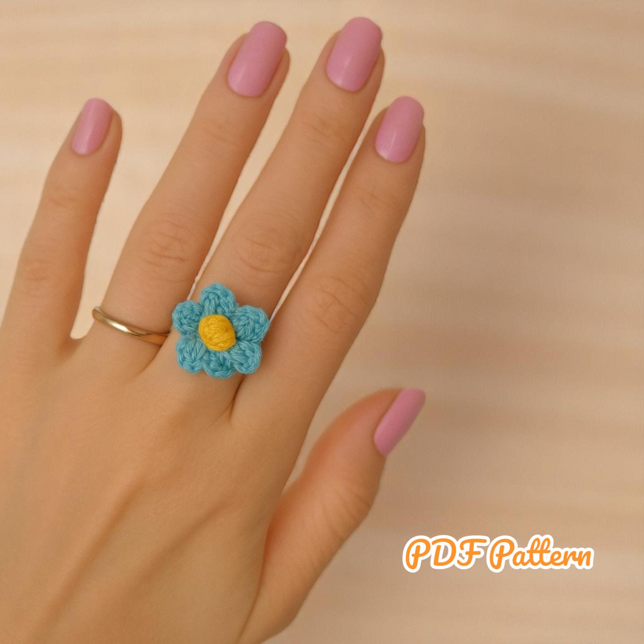 Crochet Flower Ring Pattern – Handmade Colorful Bloom Rings PDF - Daisy ...