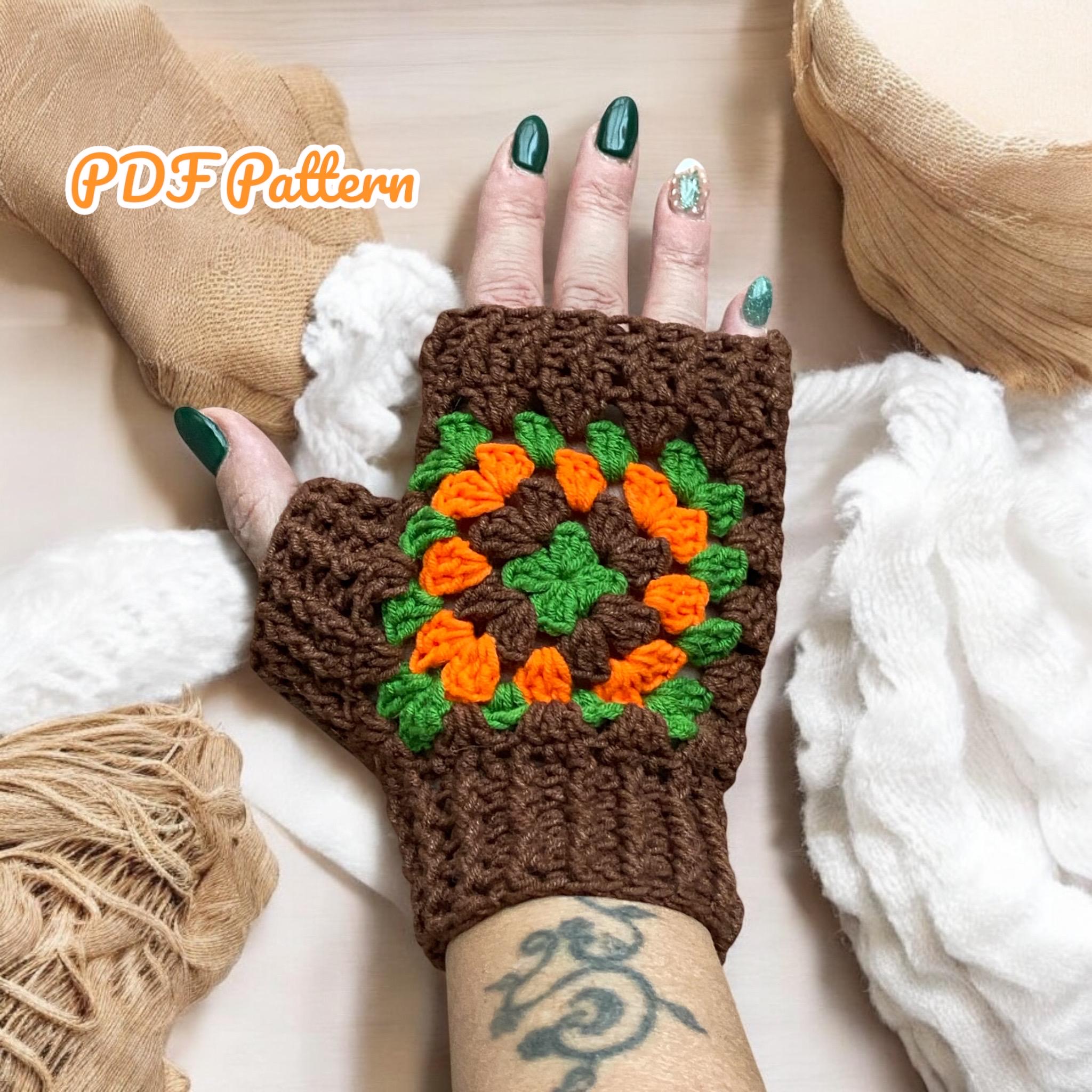Easy Fingerless Granny Square Crochet Glove Pattern, Pattern of Granny ...