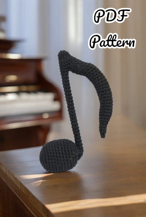 Easy Music Note Pattern, Music Note PDF Pattern, Music Note Crochet ...