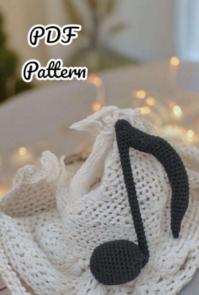Easy Music Note Pattern, Music Note PDF Pattern, Music Note Crochet ...