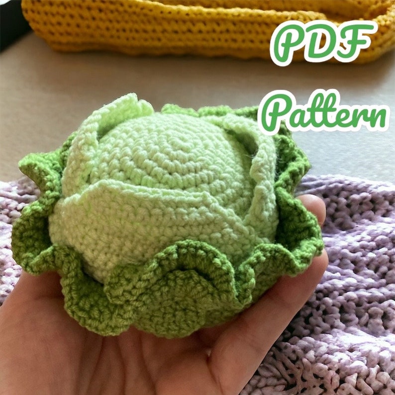 Easy Crochet Cabbage Pattern, PDF Pattern of Cabbage, Pattern of ...
