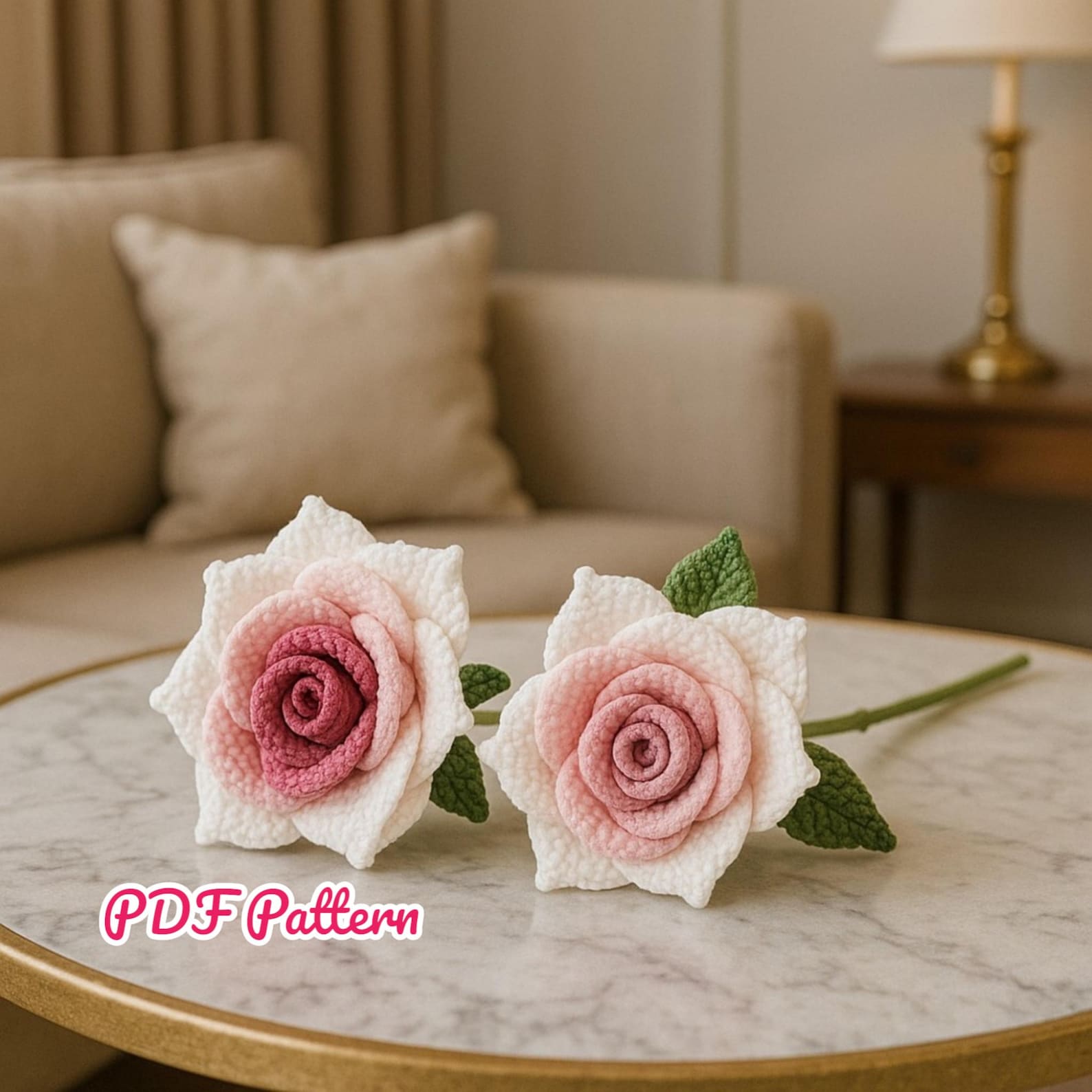 Crochet Rose Pattern PDF | Realistic Flower Tutorial | DIY Crochet ...