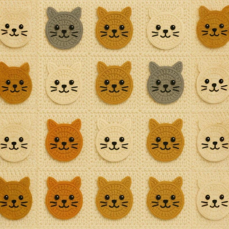 Easy Crochet Cat Face Blanket Pattern, Digital Download, PDF Pattern - Etsy