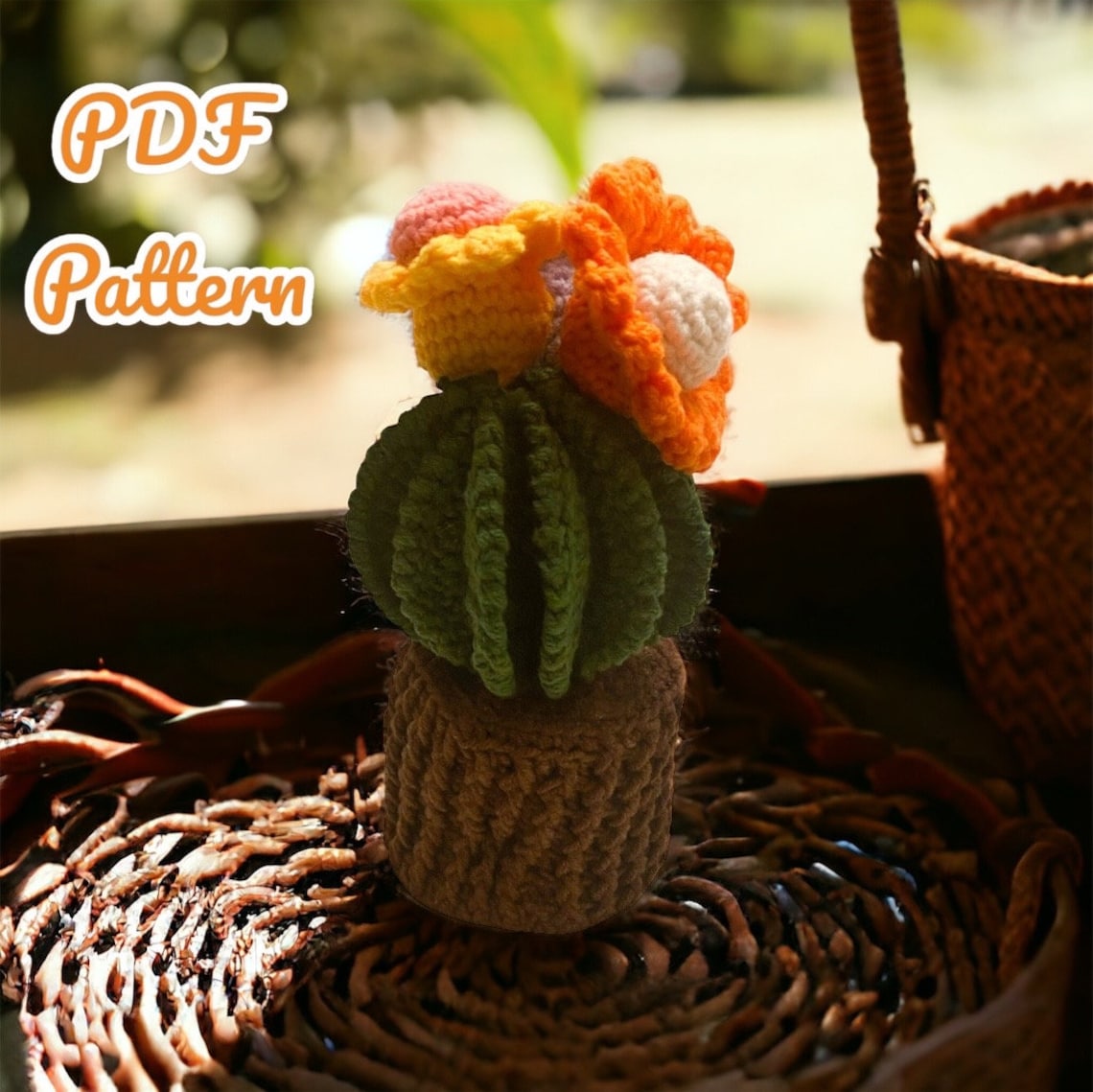 Easy Crochet Pattern of Cactus With Flowers, Pattern of Amigurumi ...