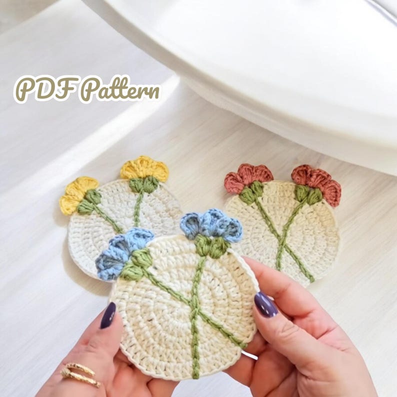 Easy 3D Tulip Coaster Pattern, Pattern of 3D Flower Coaster, Digital ...