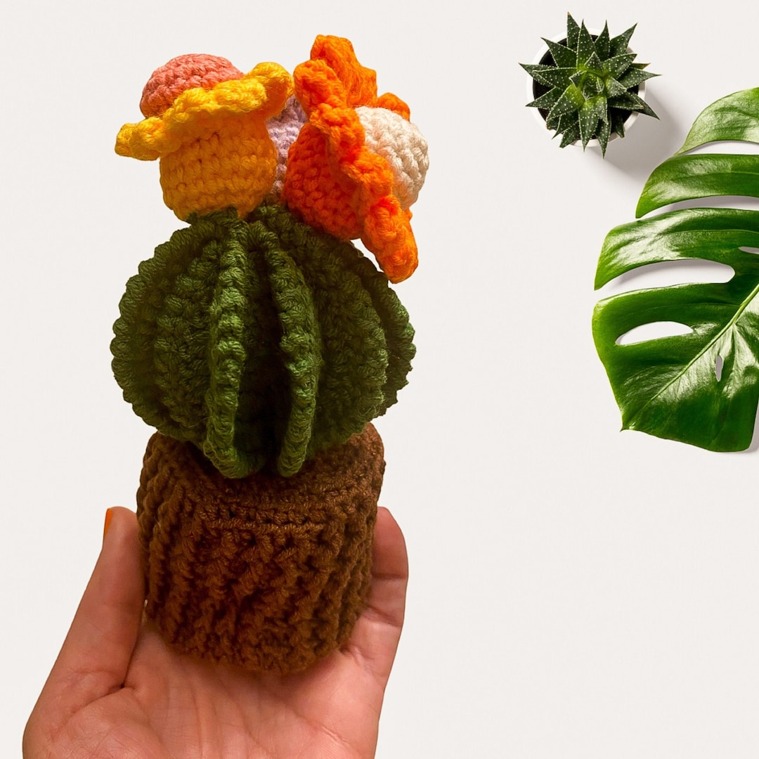Easy Crochet Pattern of Cactus With Flowers, Pattern of Amigurumi ...