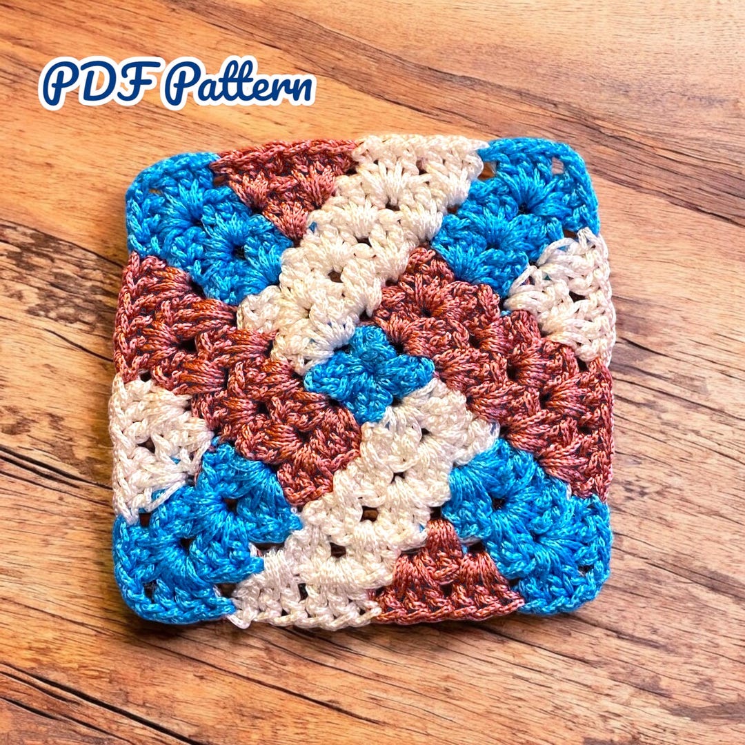 Easy Geometric Granny Square Crochet Motif Pattern, Geometric Crochet ...