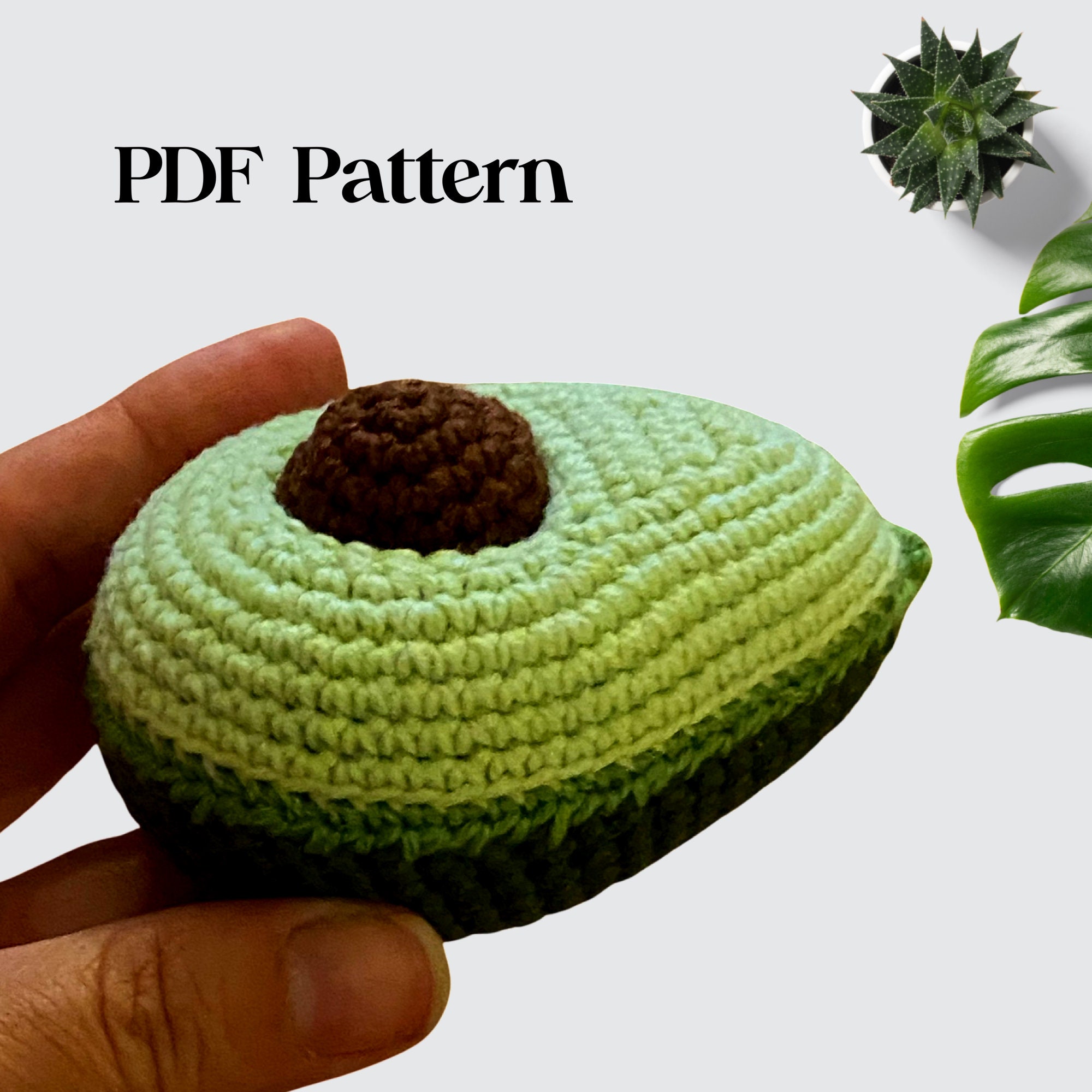 Easy Amigurumi Avocado Pattern, PDF Pattern of Avocado, Pattern of ...