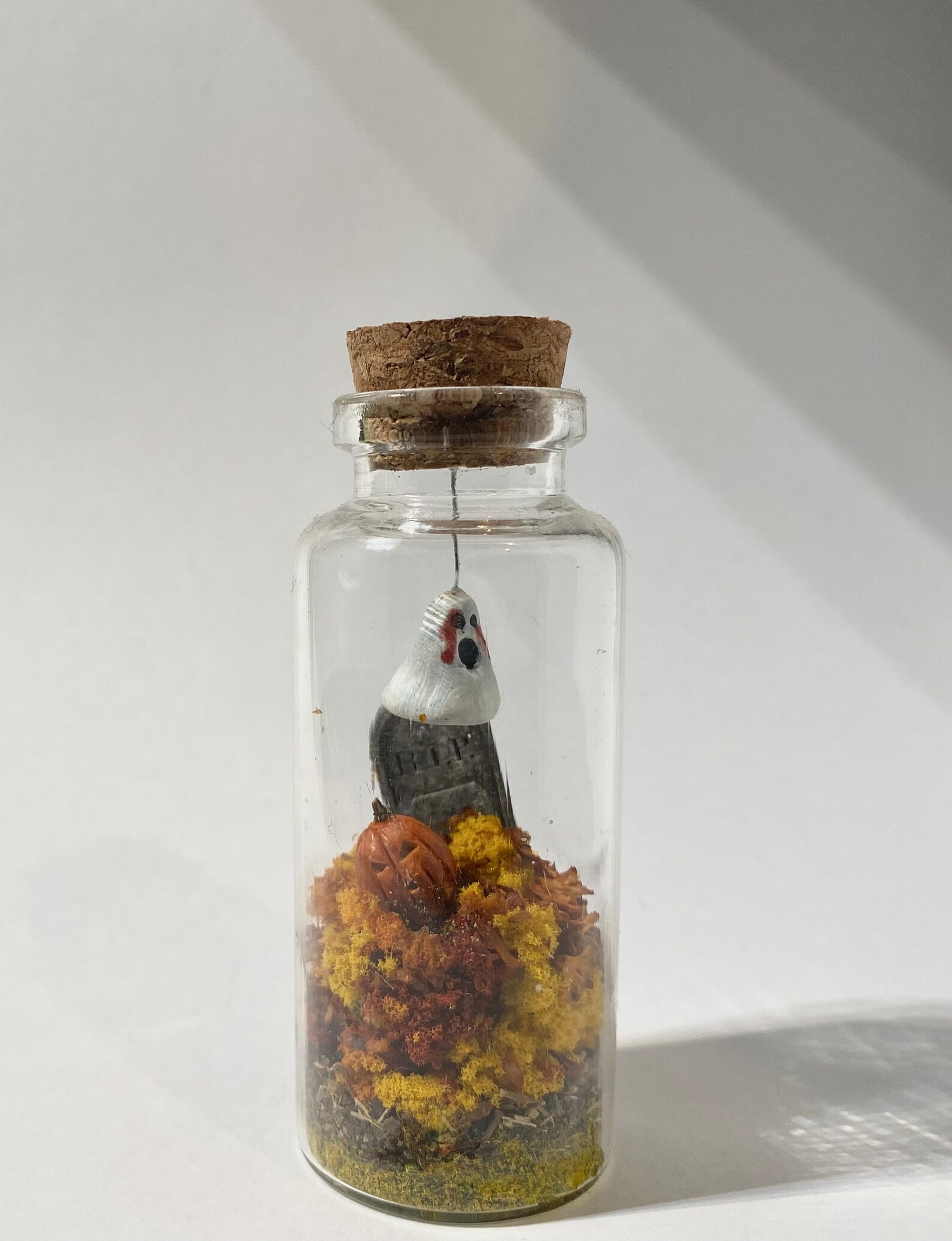 Miniature Pet Ghost Bottle Floating Halloween Miniature in Glass Bottle ...