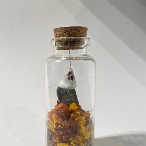 Miniature Pet Ghost Bottle Floating Halloween Miniature in Glass Bottle ...