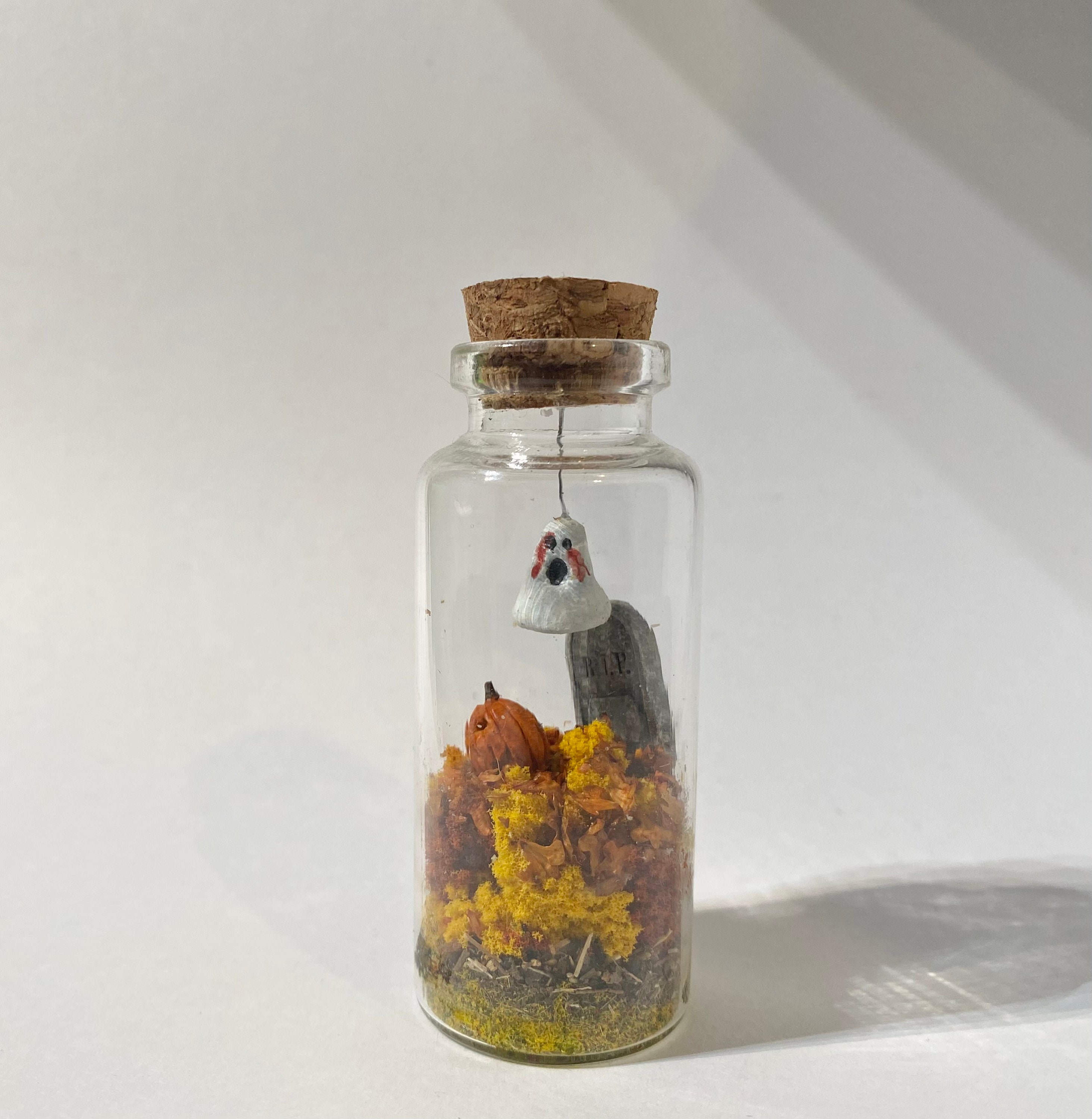 Miniature Pet Ghost Bottle Floating Halloween Miniature in Glass Bottle ...