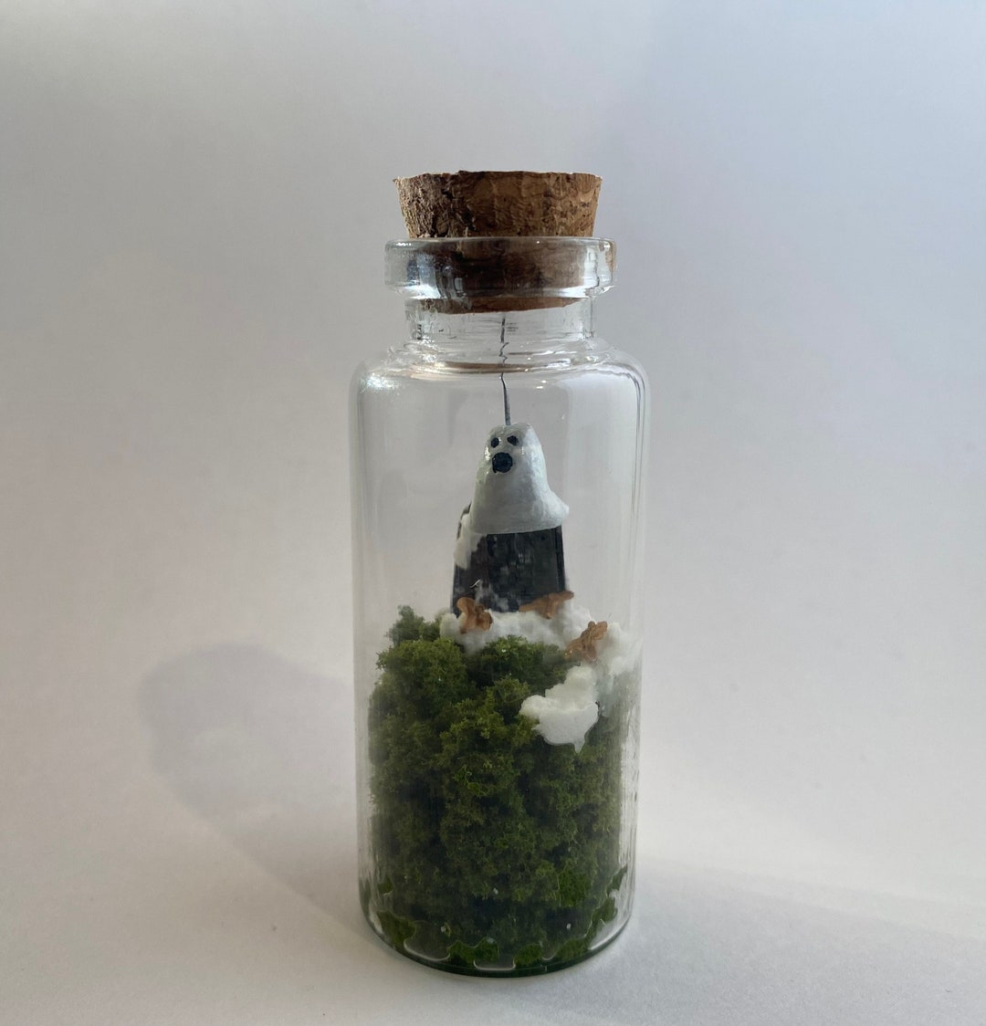 Miniature Pet Ghost Bottle Floating Halloween Miniature in Glass Bottle ...