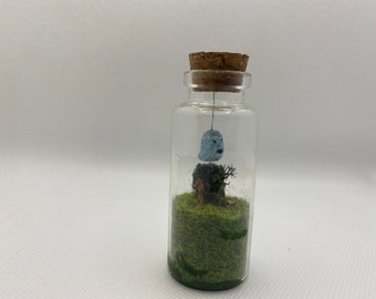 Miniature Pet Ghost Bottle Floating Halloween Miniature in Glass Bottle ...