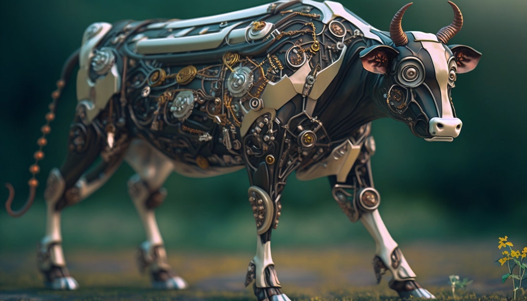 A. I. Art Digital Drawings "cow Robot" - Etsy