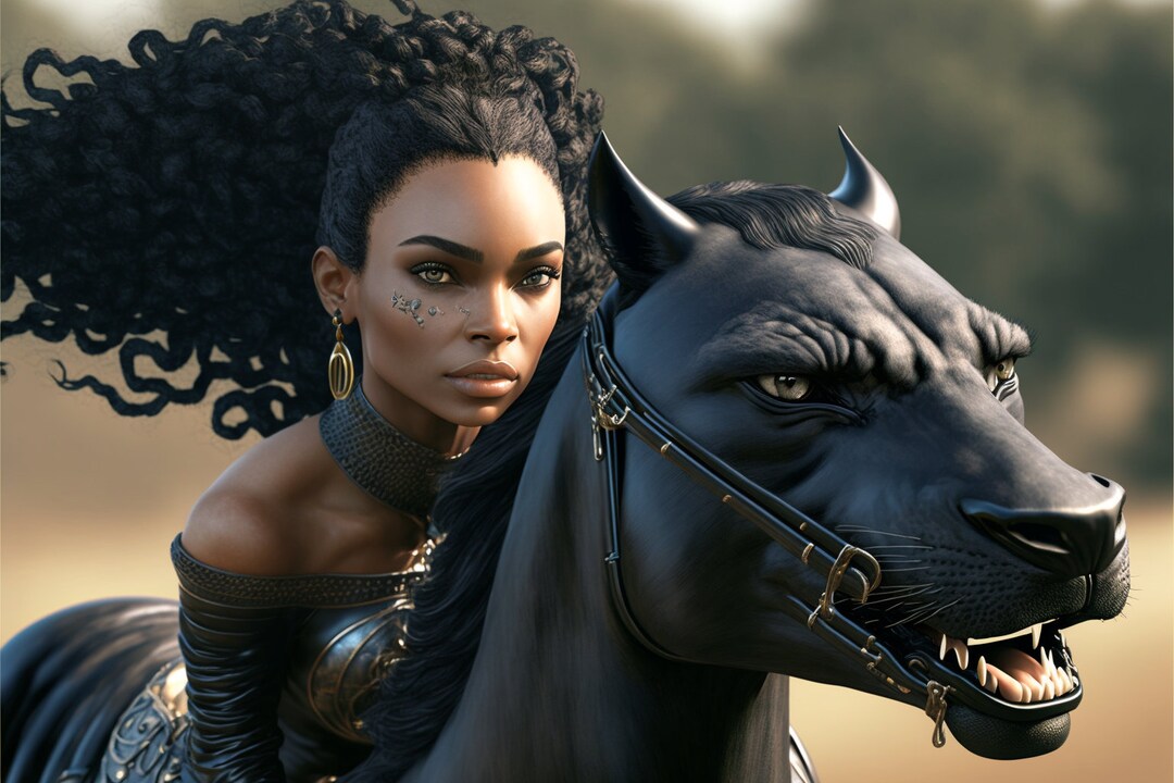 A. I. Art Digital Drawings “black Pantera” - Etsy