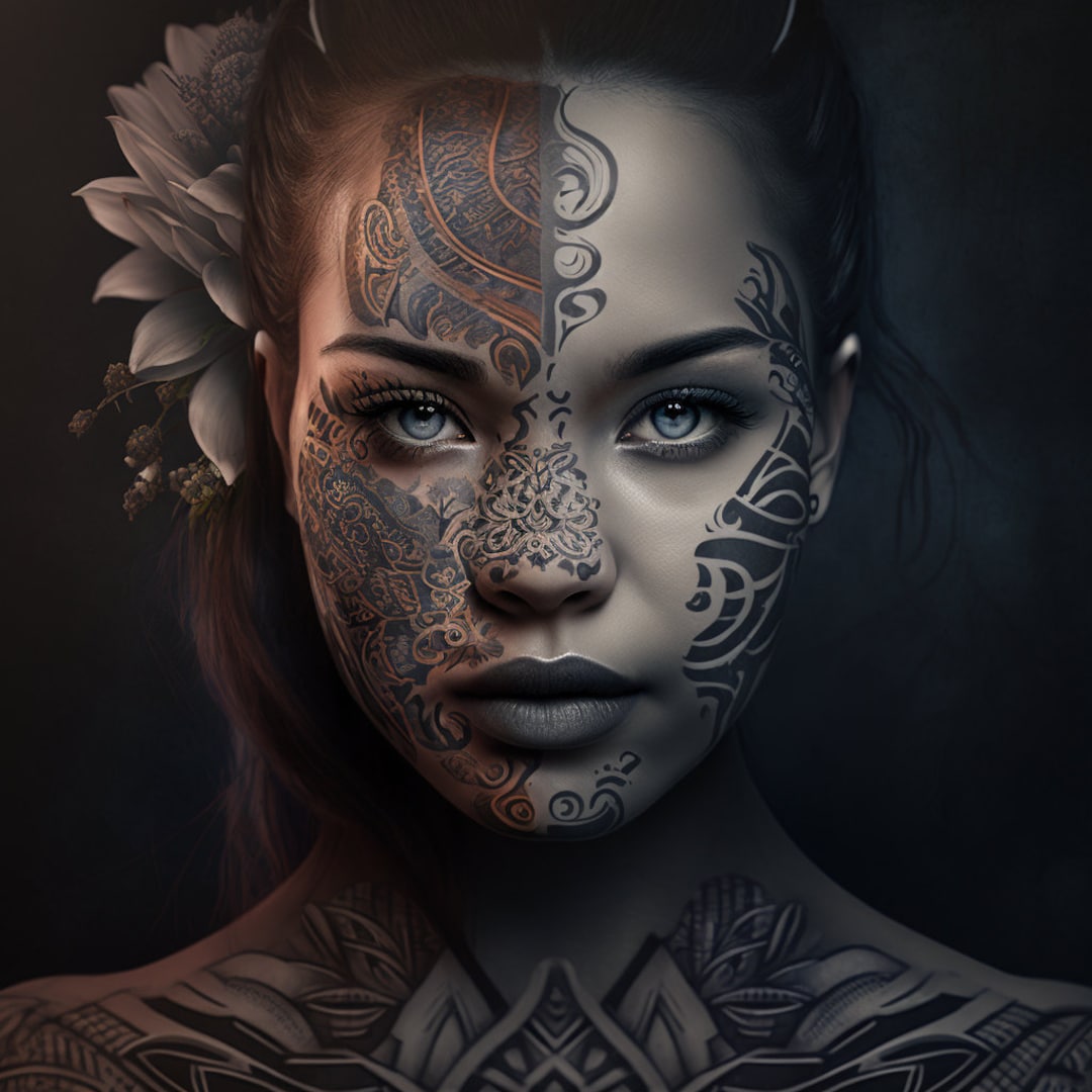 A. I. Art Digital Drawings "face Tattoos" - Etsy