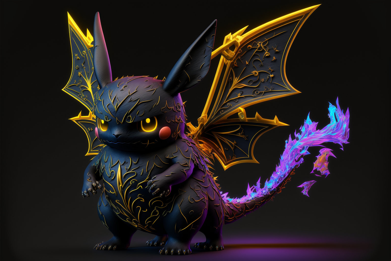 A. I. Art Digital Drawings “dragon Pikachu” - Etsy