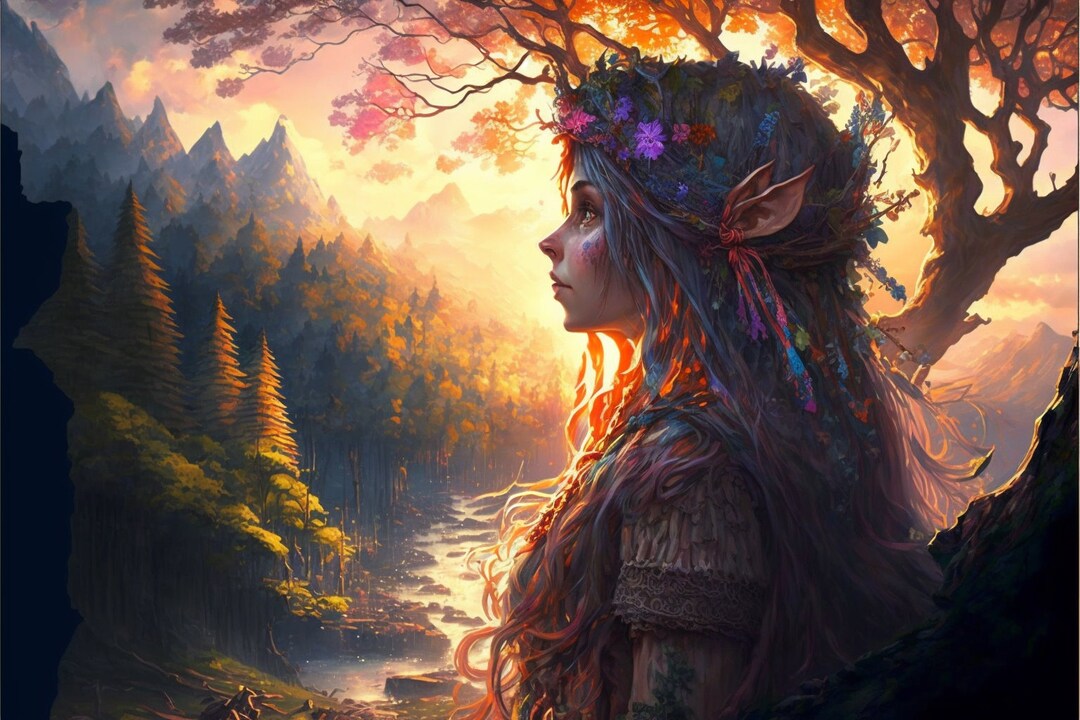 A. I. Art Digital Drawings "girl Elf" - Etsy