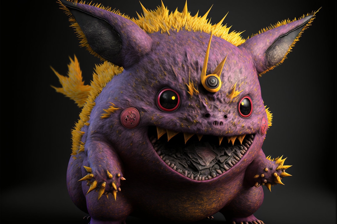 A. I. Art Digital Drawings "purple Pikachu" - Etsy