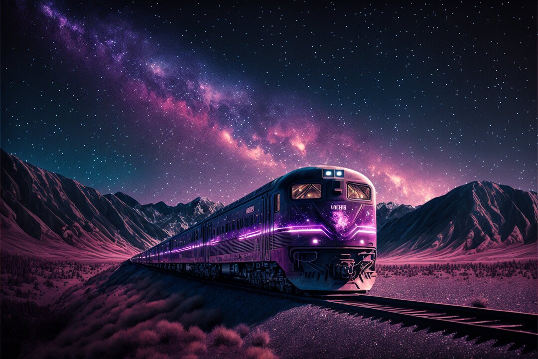 A. I. Art Digital Drawings "galaxy Train" - Etsy