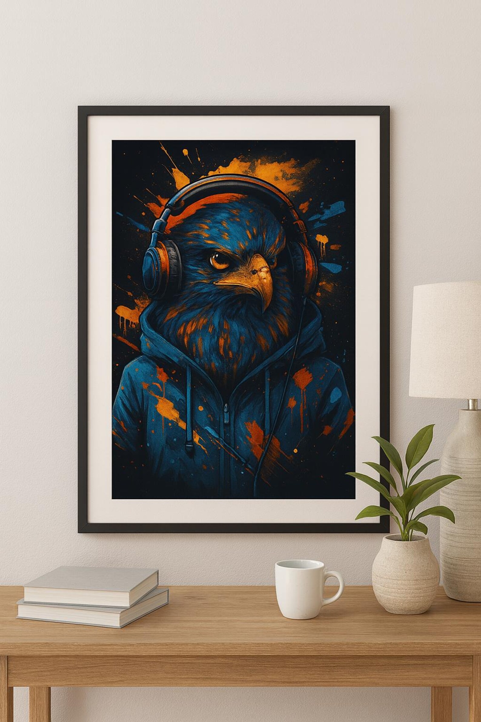 Graffiti Hawk With Headphones Print: Urban Street Art (digital Download ...