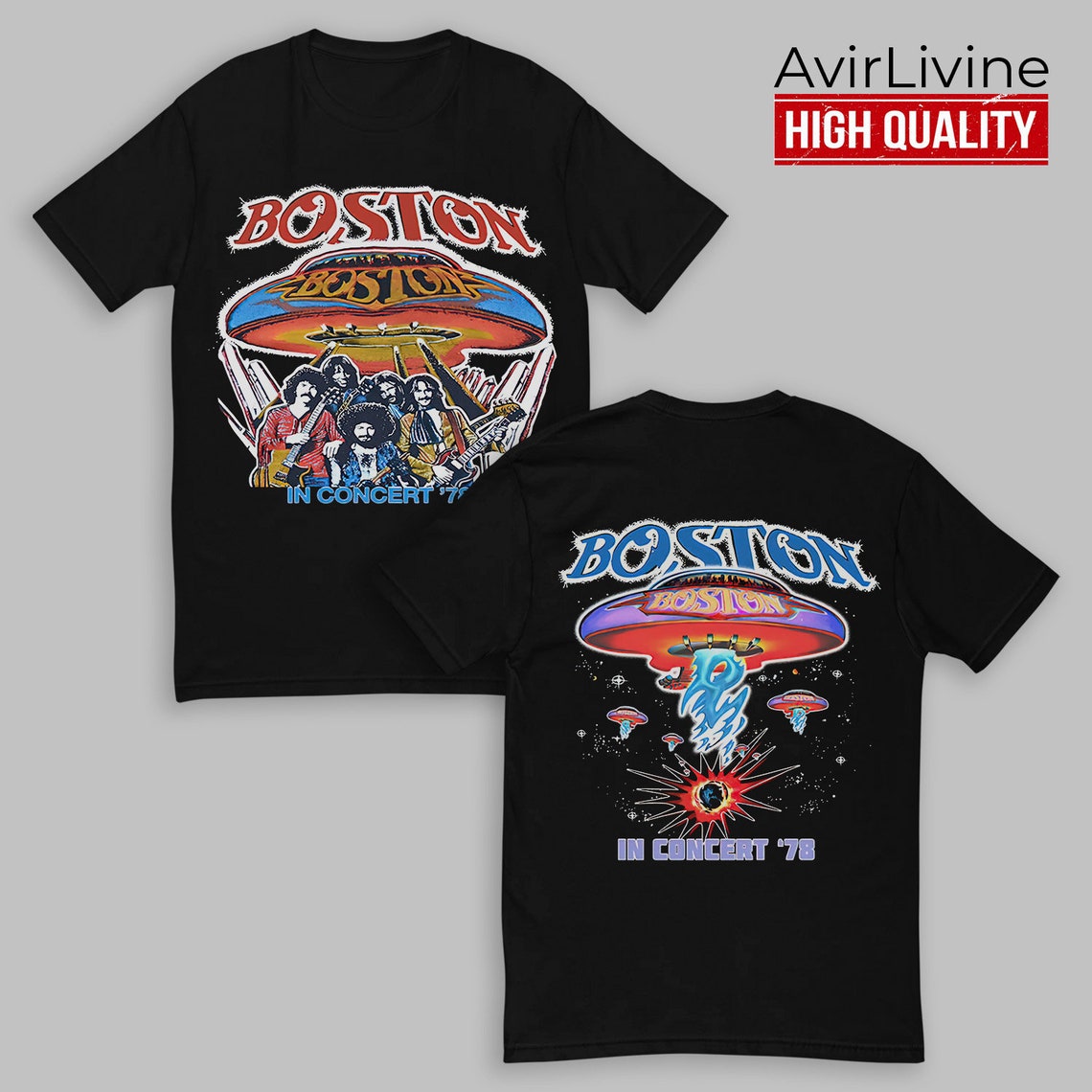 Vintage Style 1978 Boston in Concert 70's Tour Rock Band Unisex T-shirt ...