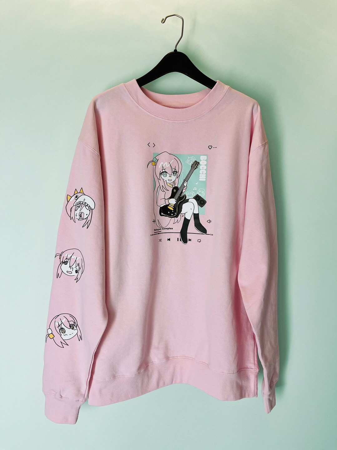Pink Bocchi Playlist Sweatshirt - Etsy