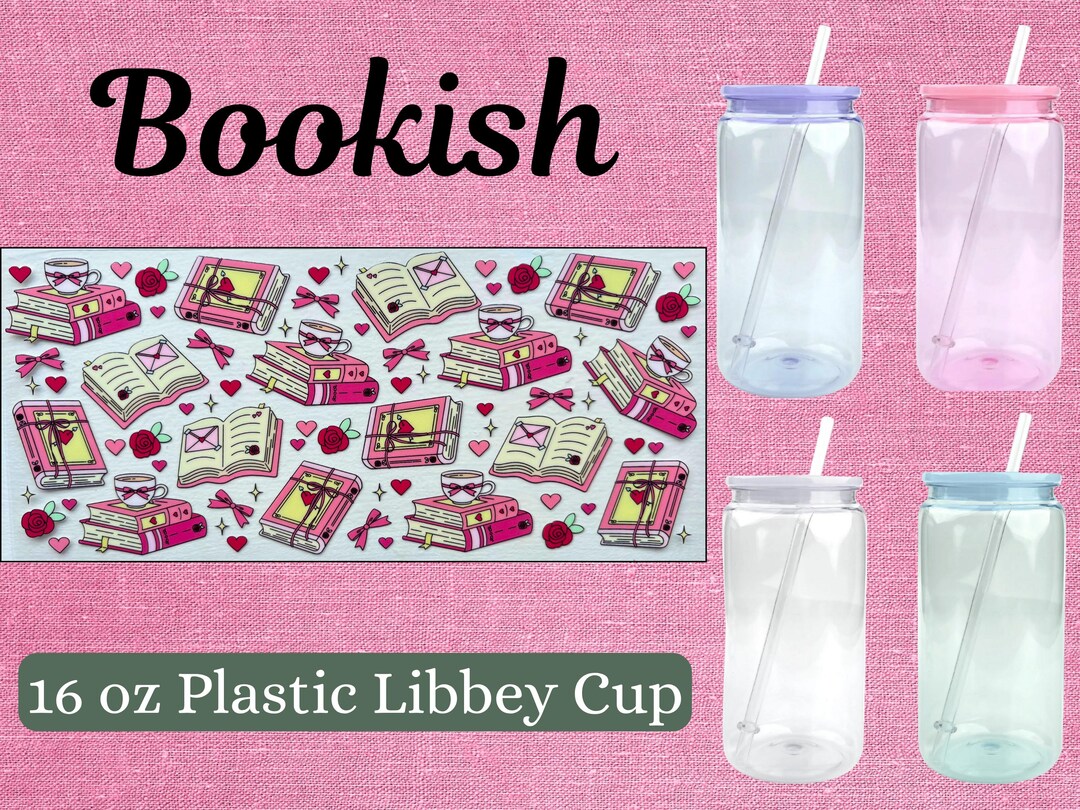 Romance Bookish Plastic Libbey Can Cup - Etsy