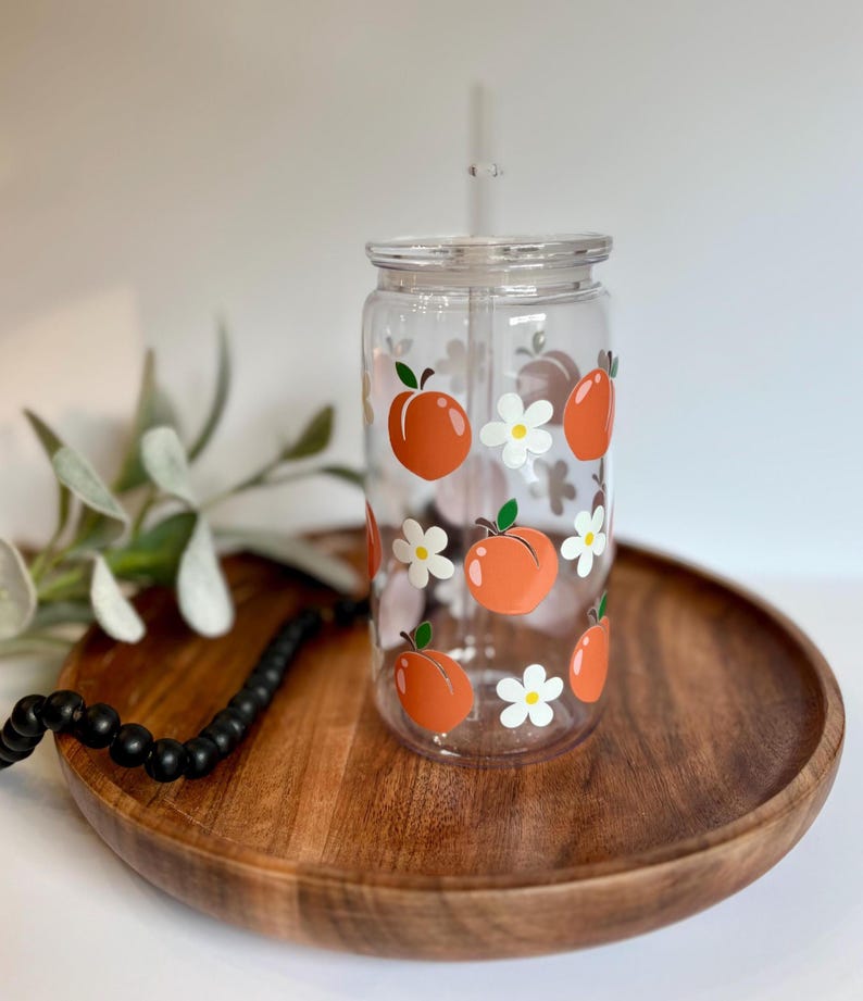 Peaches & Daisies Plastic Libbey Cup - Etsy