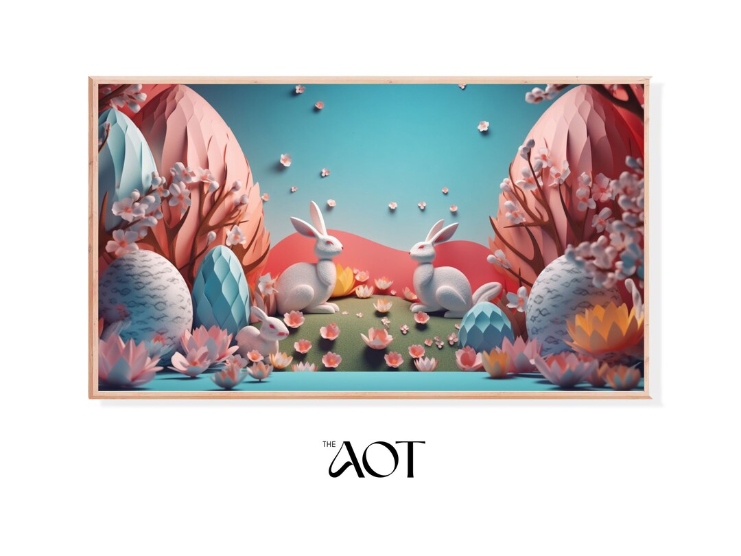 Spring Digital Art for Samsung Frame TV, Easter Digital Art, 3D Layered ...