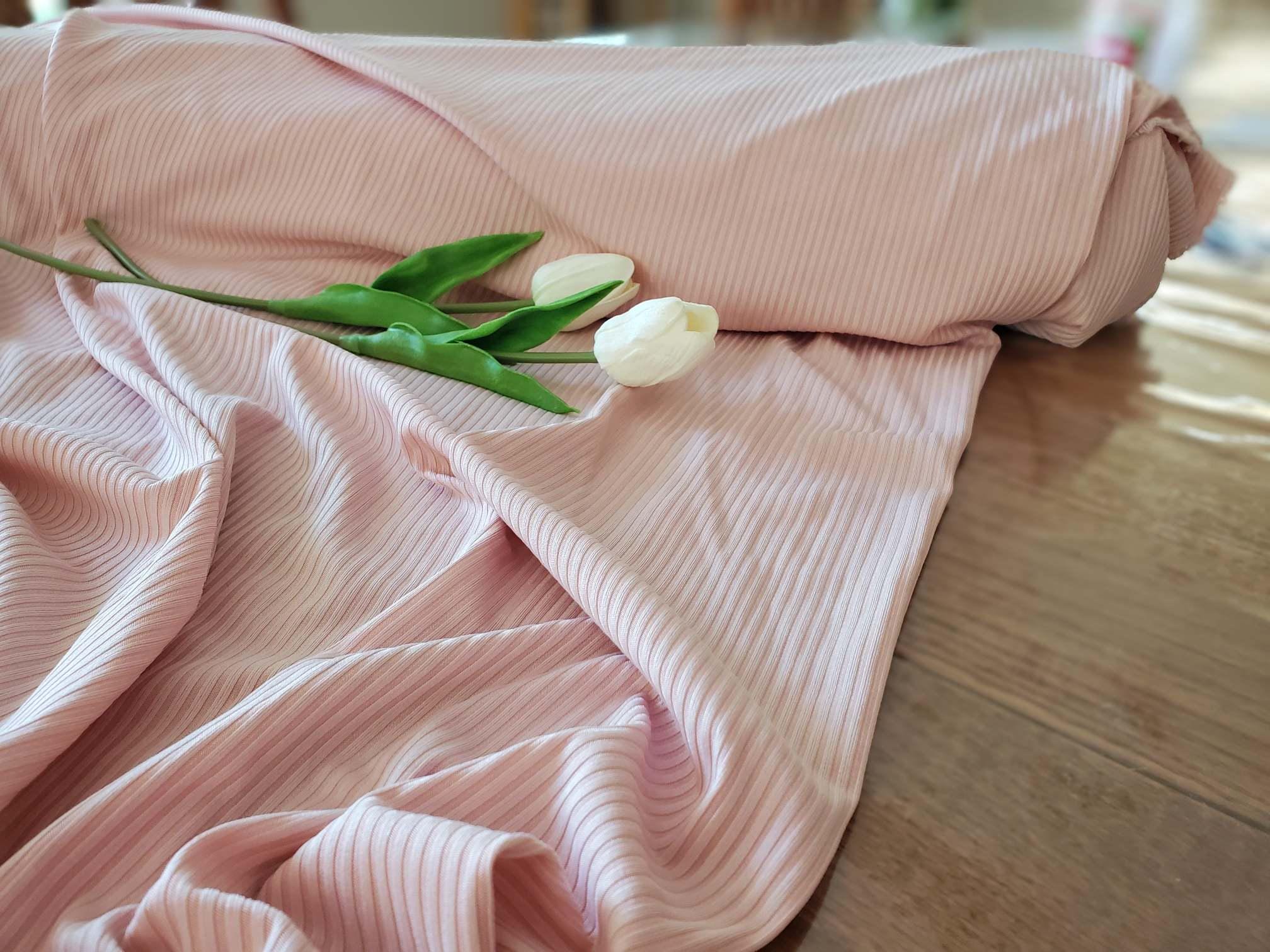 Pink Unbrushed Rib Knit Fabric *remnants* - Etsy