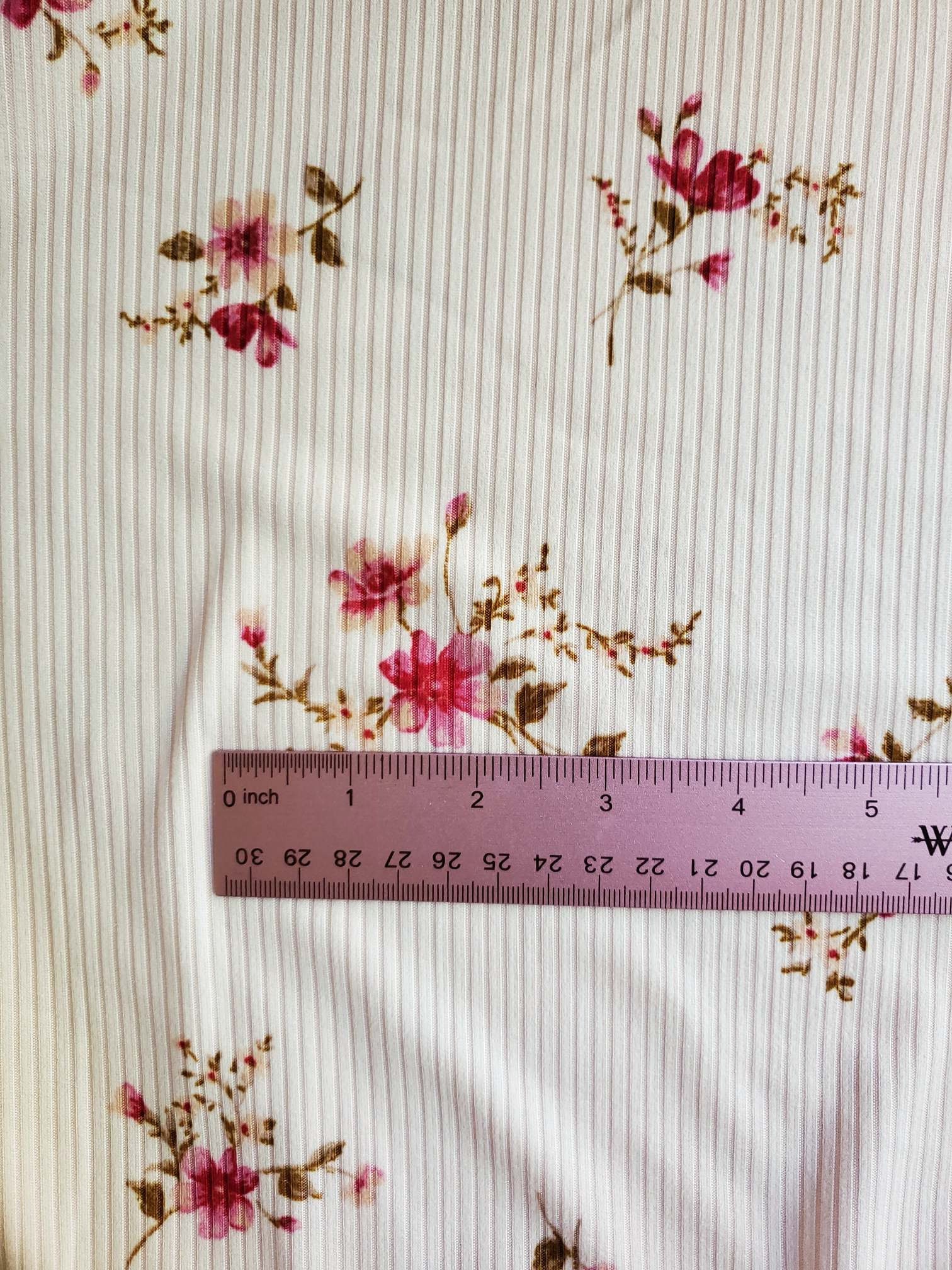 Pink Ditsy Floral Rib Knit - Etsy