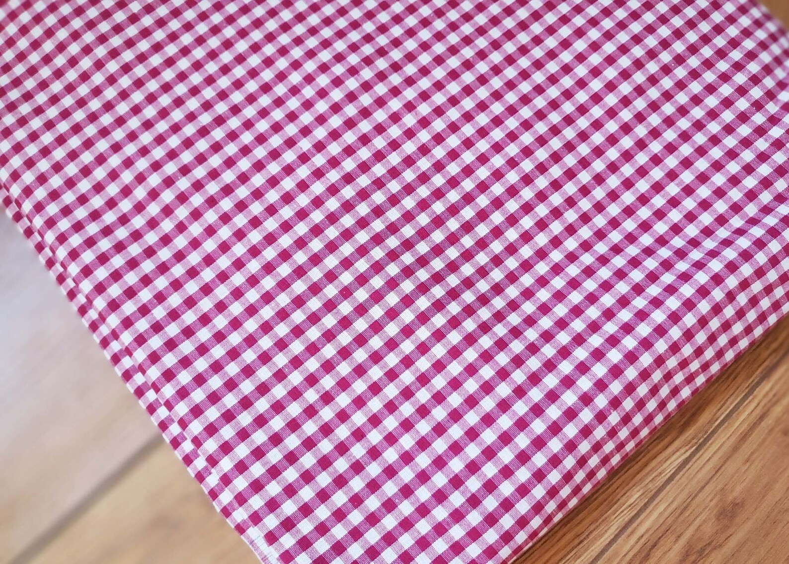Raspberry Gingham Cotton - Etsy