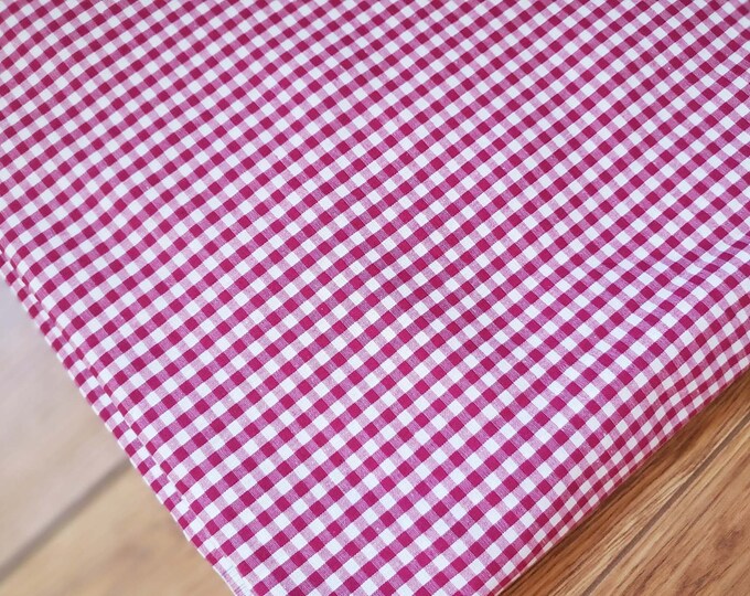 Raspberry Gingham Cotton - Etsy
